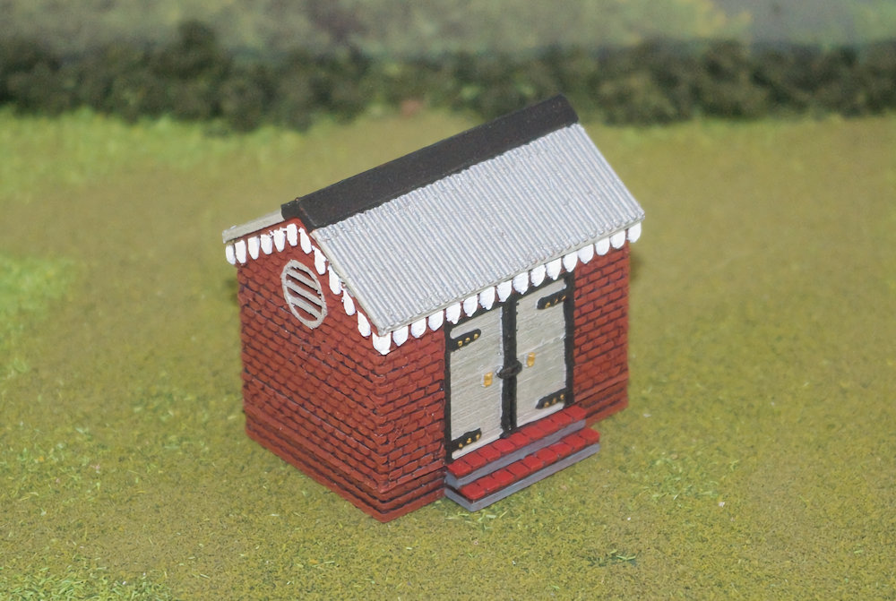 Craig's Models. 1:56 Scale - Storage Shed - Brick - Brick Base