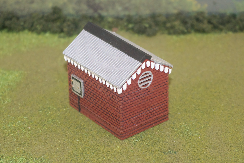 Craig's Models. 1:56 Scale - Storage Shed - Brick - Brick Base